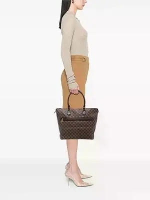 LOUIS VUITTON Damier Ebene Saleya Gm Tote Bag - Brown