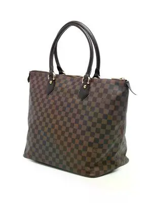 LOUIS VUITTON Damier Ebene Saleya Gm Tote Bag - Brown