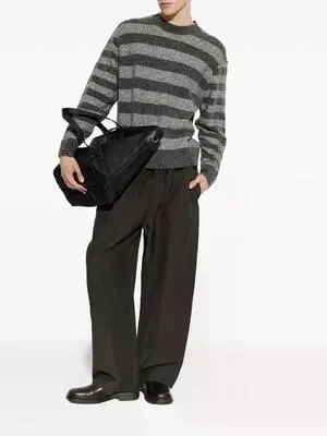 Officine Générale Striped Crew Neck Sweater - Grey