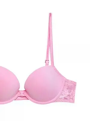 FLEUR DU MAL Demi Lace Moulded Bra - Pink