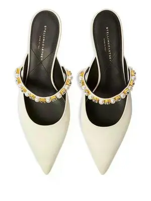 Stella McCartney Pearl-embellished Heeled Sandals - Neutrals