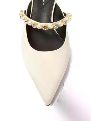 Stella McCartney Pearl-embellished Heeled Sandals - Neutrals