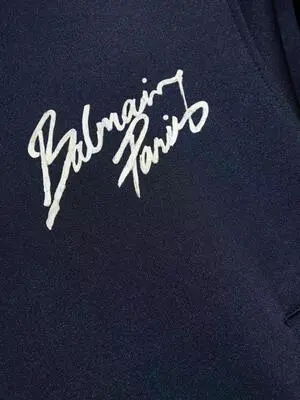 Balmain Zip-fastening Sweatshirt With Logo Embroidery - Blue