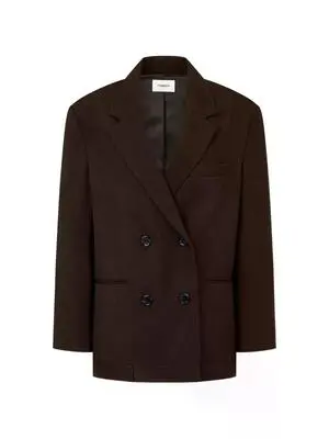 STUDIO TOMBOY Striped Double-breasted Blazer - Brown
