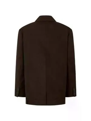 STUDIO TOMBOY Striped Double-breasted Blazer - Brown