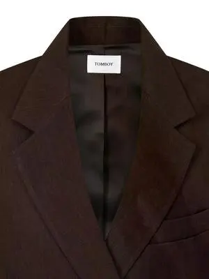 STUDIO TOMBOY Striped Double-breasted Blazer - Brown