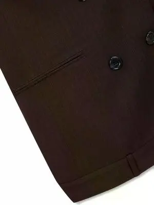 STUDIO TOMBOY Striped Double-breasted Blazer - Brown