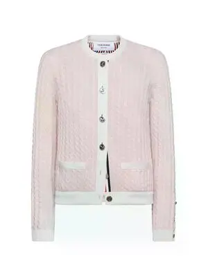 Thom Browne Cable Stitch Cardigan - Pink