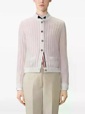Thom Browne Cable Stitch Cardigan - Pink