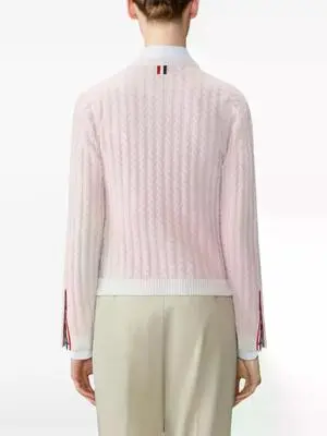 Thom Browne Cable Stitch Cardigan - Pink