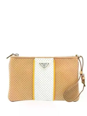 Prada Saffiano Leather Wristlet Clutch