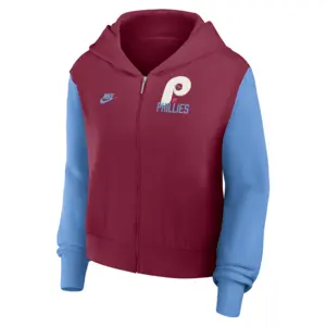Nike Philadelphia Phillies Cooperstown Mlb Full-zip Hoodie - Red