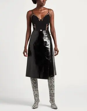 Elisabetta Franchi Cropped Jersey And Tulle Top - Black