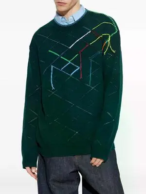 Loewe Intarsia Open Knit Sweater