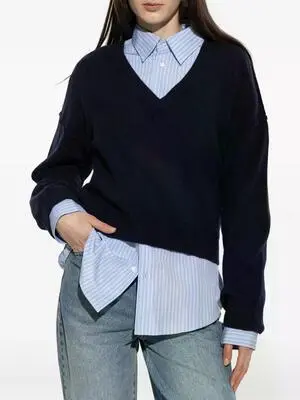Officine Générale Misty V-neck Sweater - Blue