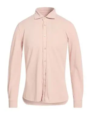CIRCOLO 1901 Man Shirt Beige Size M Cotton, Elastane Pink