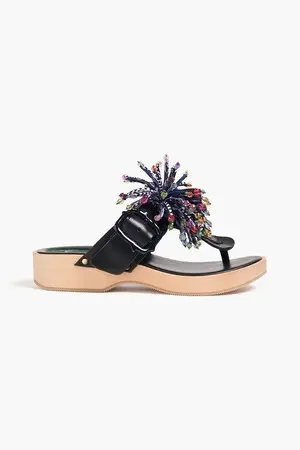 Emilio Pucci Embellished Leather Sandals