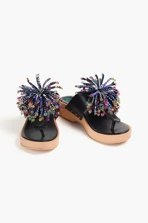 Emilio Pucci Embellished Leather Sandals