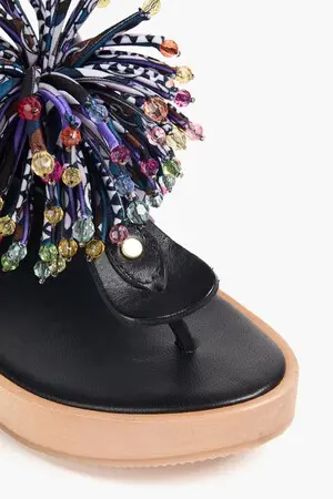 Emilio Pucci Embellished Leather Sandals