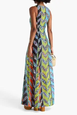 Emilio Pucci Printed Mesh Maxi Dress