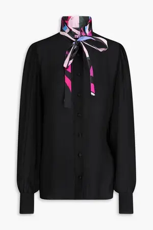 Emilio Pucci Silk-georgette Pussy-bow Blouse