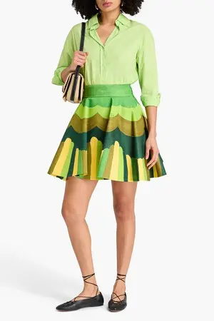 Emilio Pucci Printed Cotton-blend Twill Mini Skirt - Green