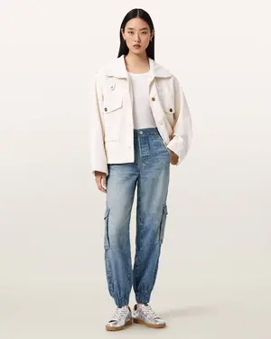 ALLSAINTS Printed Denim Ankle Length Pants
