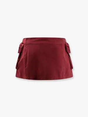 Miu Miu Cotton Mini Skirt - Red