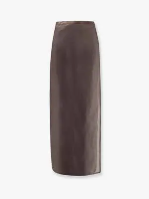 R2W Amora Linen Midi Skirt - Brown