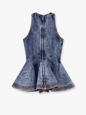 Alaïa Peplum Denim Top