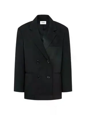 STUDIO TOMBOY Striped Double-breasted Blazer - Grey