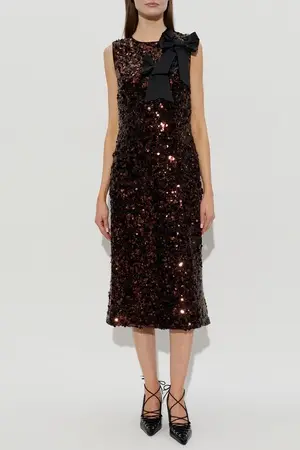 GANNI Sequin Spaghetti Strap Midi Dress