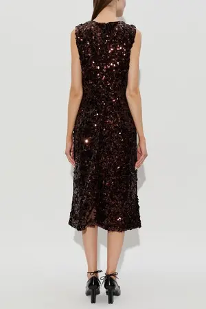 GANNI Sequin Spaghetti Strap Midi Dress