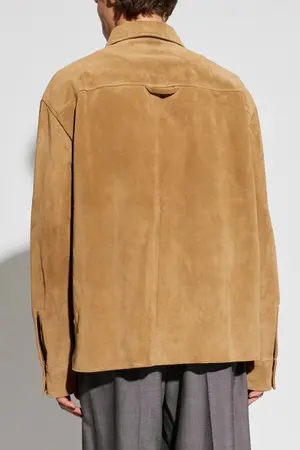 Alexander McQueen Suede Shirt With Pocket - Beige