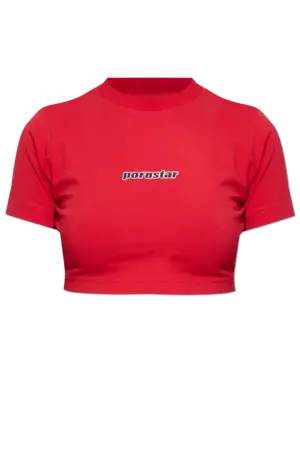 Vetements Printed Cropped T-shirt