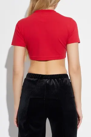 Vetements Printed Cropped T-shirt