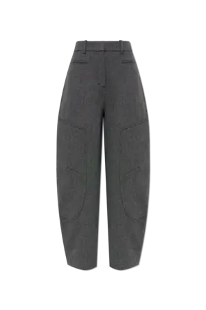 GANNI Wide-leg High-waisted Trousers - Grey
