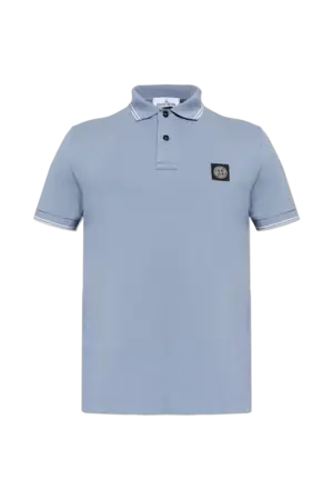 Stone Island Polo With Logo Patch - Blue