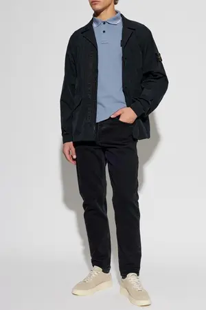 Stone Island Polo With Logo Patch - Blue