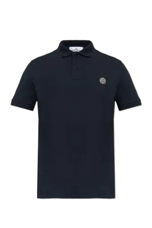 Stone Island Polo With Logo Patch - Black