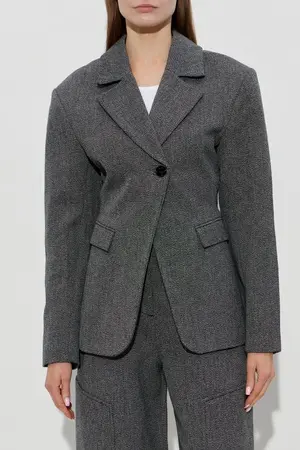 GANNI Blazer With Pockets - Grey