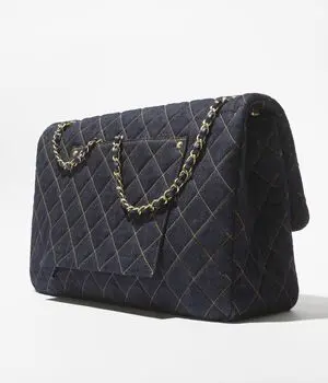 Chanel Maxi Flap Bag - Dark Blue & Orange