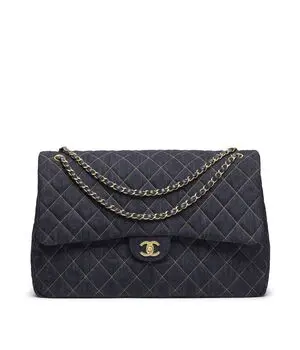 Chanel Maxi Flap Bag - Dark Blue & Orange
