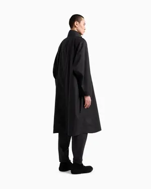 Giorgio Armani Wool And Silk Technical Canvas Trench Coat