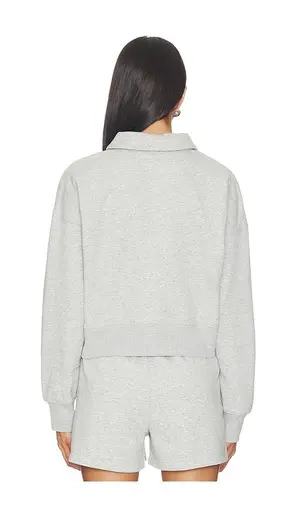 Beyond Yoga Luxefleece Collared Sweatshirt - Light Gray Heather