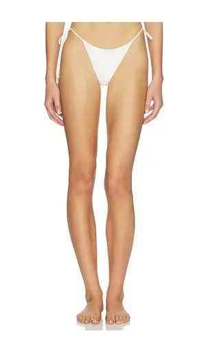 LESLIE AMON Pearl Bikini Bottom - White