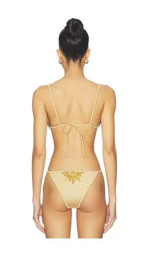 LESLIE AMON Cynthia Sun Bikini Top Metallic