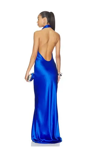 THE SEI Halter Drape Bias Gown