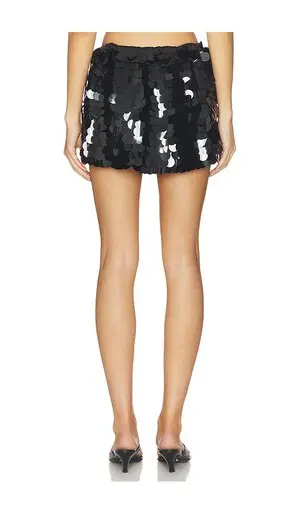 LESLIE AMON Mini Pailette Skirt - Black