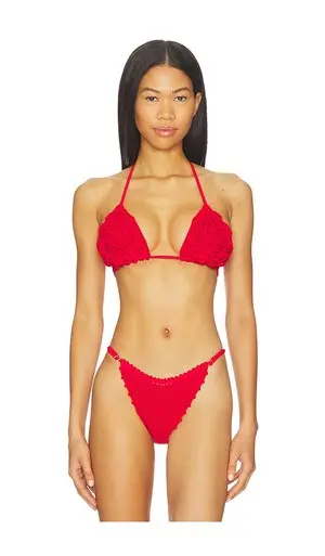 CAPITTANA Rose Bikini Top - Red